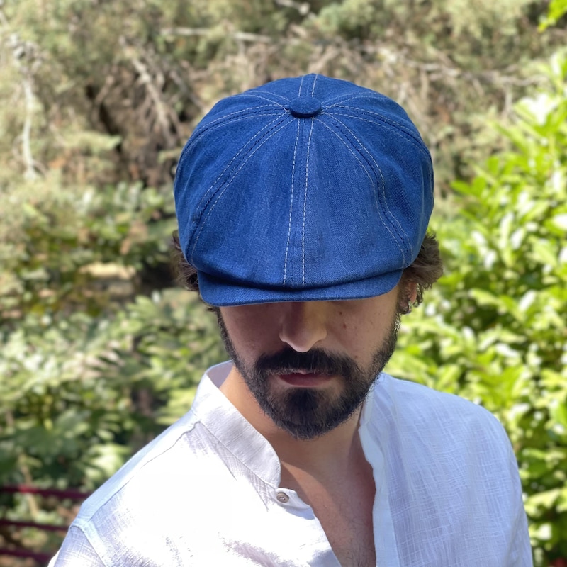 Blue Newsboy Cap - Etsy