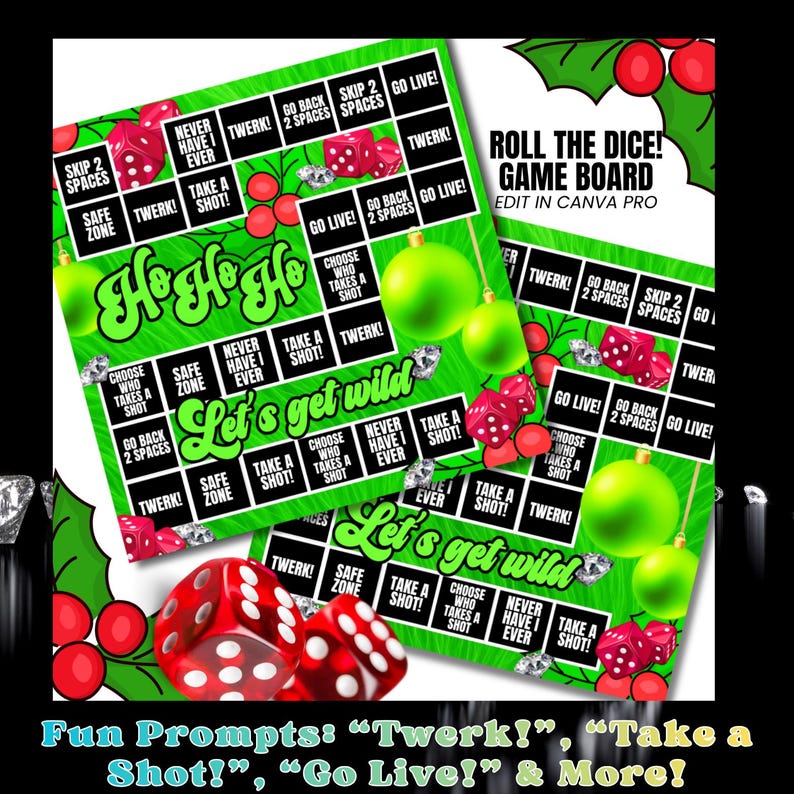 Christmas Party Game Board Bundle, Editable in Canva (PDF Download) - Etsy
