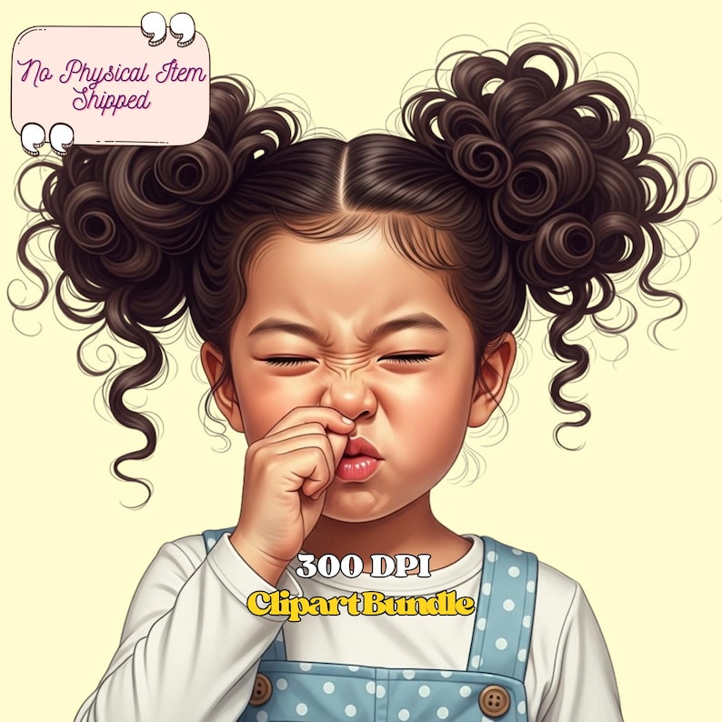 Funny Kids Faces Clipart: Stinky Cartoon Expressions (digital Bundle ...