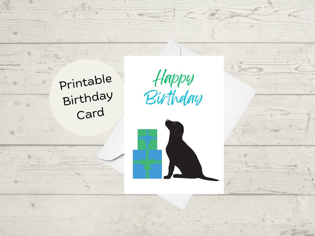 Printable Card Dog Lovers Birthday / Digital Download - Etsy