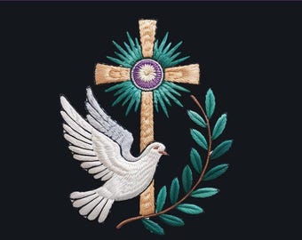 Embroidery Design Cross and Dove Holy Spirit - Etsy UK