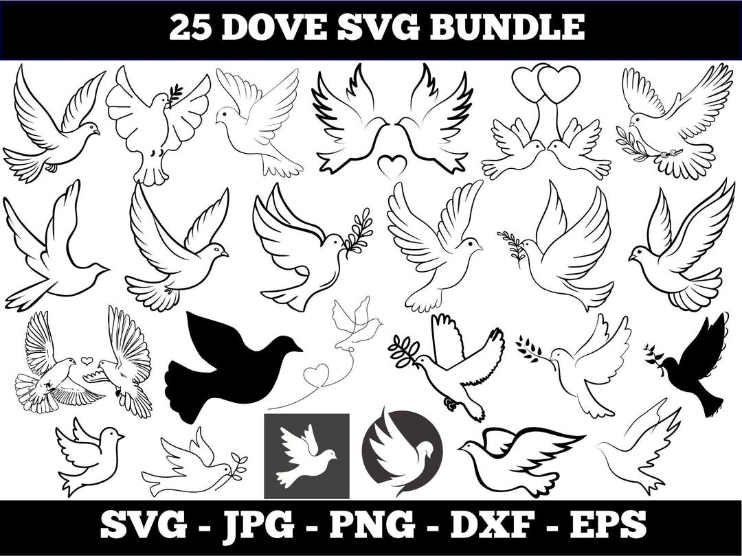 Dove SVG Bundle: Pigeon Clipart, Wedding Doves (digital Download) - Etsy
