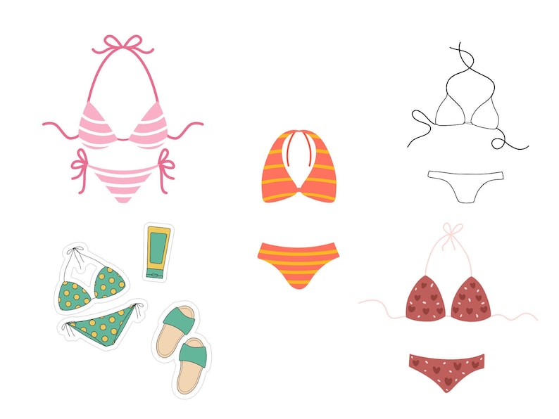 Bikini Svg Bundle, Swimsuit Cut File (digital Download) - Etsy