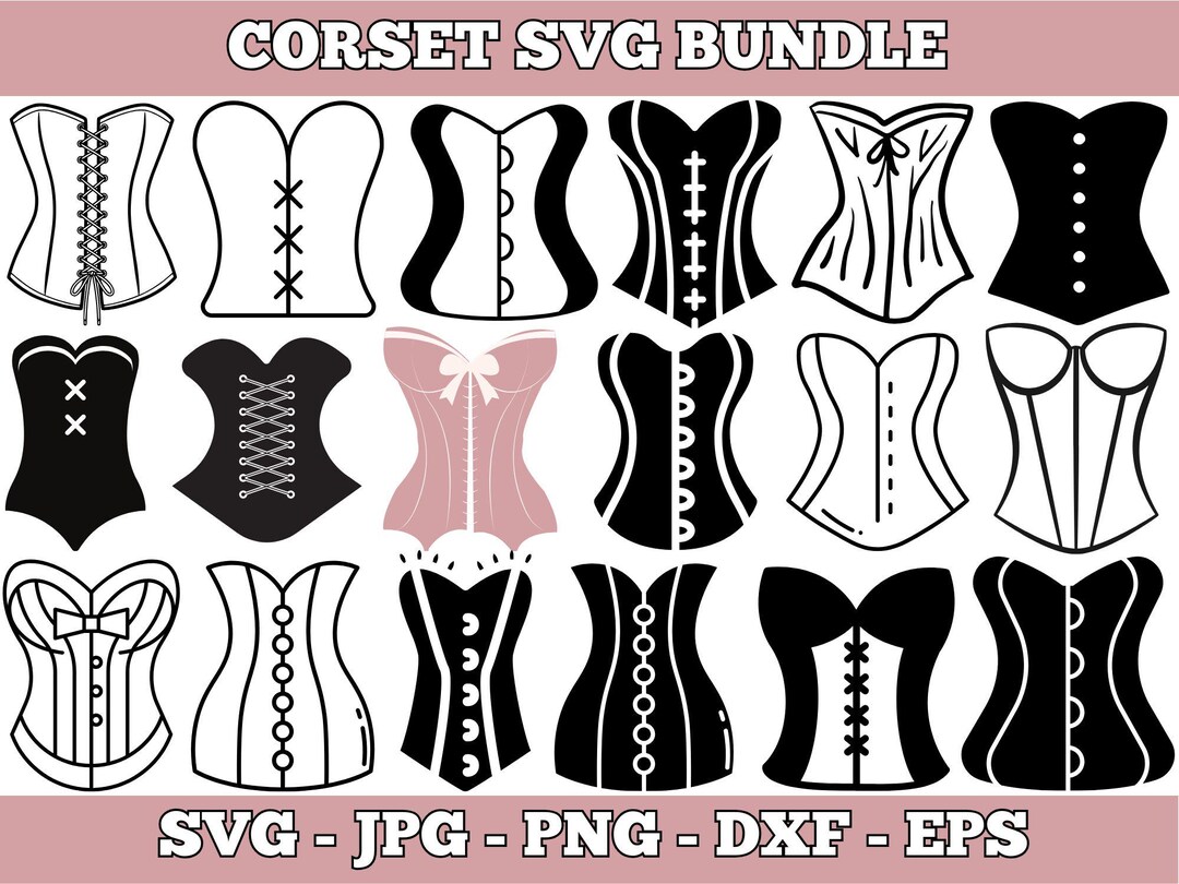 Corset Outline SVG Bundle: Vector Clipart, Decal Design (digital ...