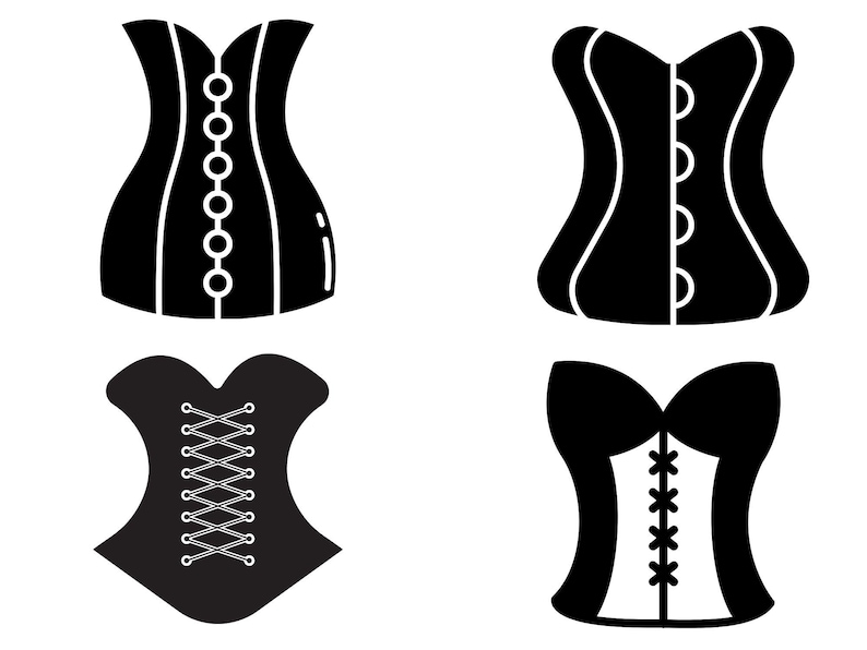 Corset Outline SVG Bundle: Vector Clipart, Decal Design (digital ...