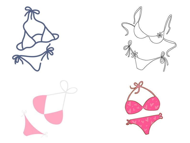 Bikini Svg Bundle, Swimsuit Cut File (digital Download) - Etsy