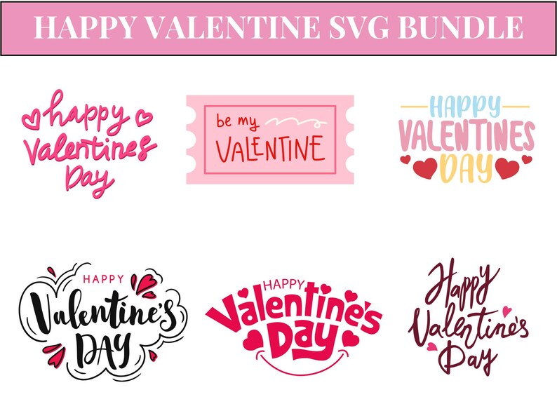 Happy Valentine's Day SVG Bundle, Cut File (digital Download) - Etsy