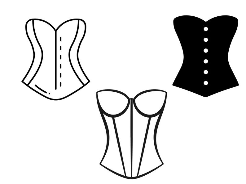Corset Outline SVG Bundle: Vector Clipart, Decal Design (digital ...