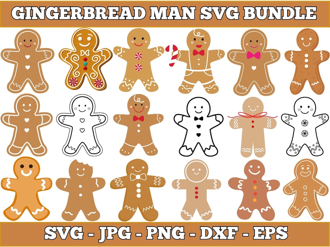 Gingerbread SVG Bundle: Christmas Cut Files (digital Download - Etsy