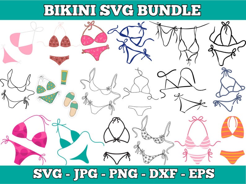 Bikini Svg Bundle, Swimsuit Cut File (digital Download) - Etsy
