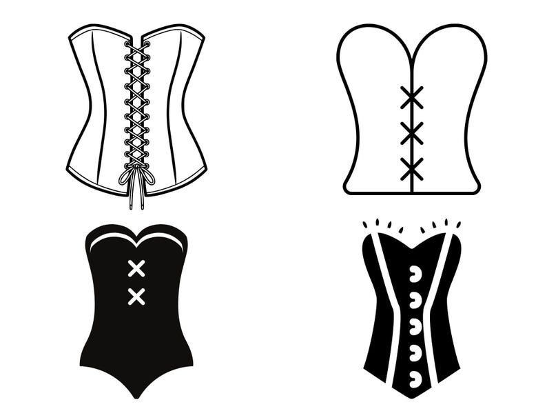 Corset Outline SVG Bundle: Vector Clipart, Decal Design (digital ...