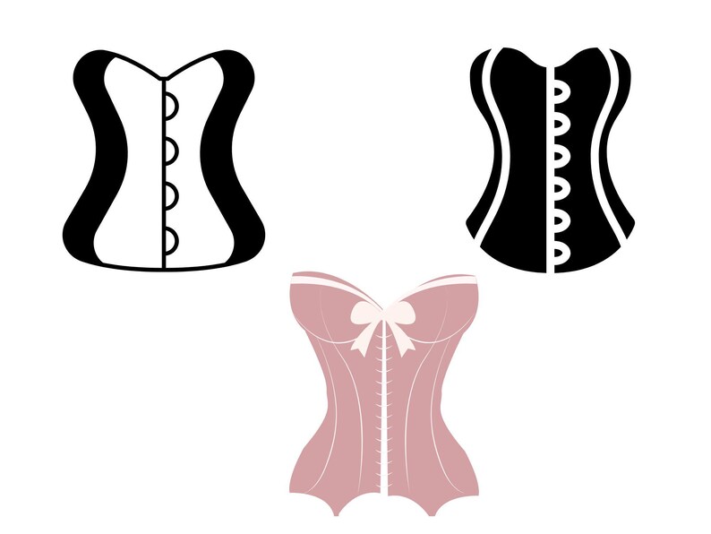Corset Outline SVG Bundle: Vector Clipart, Decal Design (digital ...
