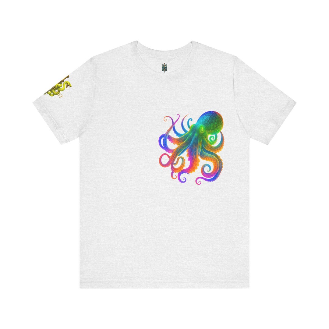Colorful Octopus Graphic Tee, Unisex Jersey Short Sleeve Tee, Ocean ...