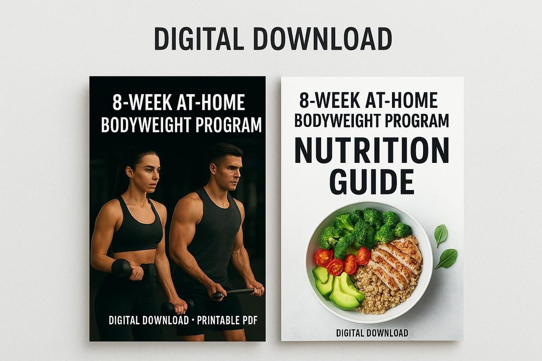 Beginner Fitness/nutrition Bundle 8-week At-home Bodyweight Workout ...