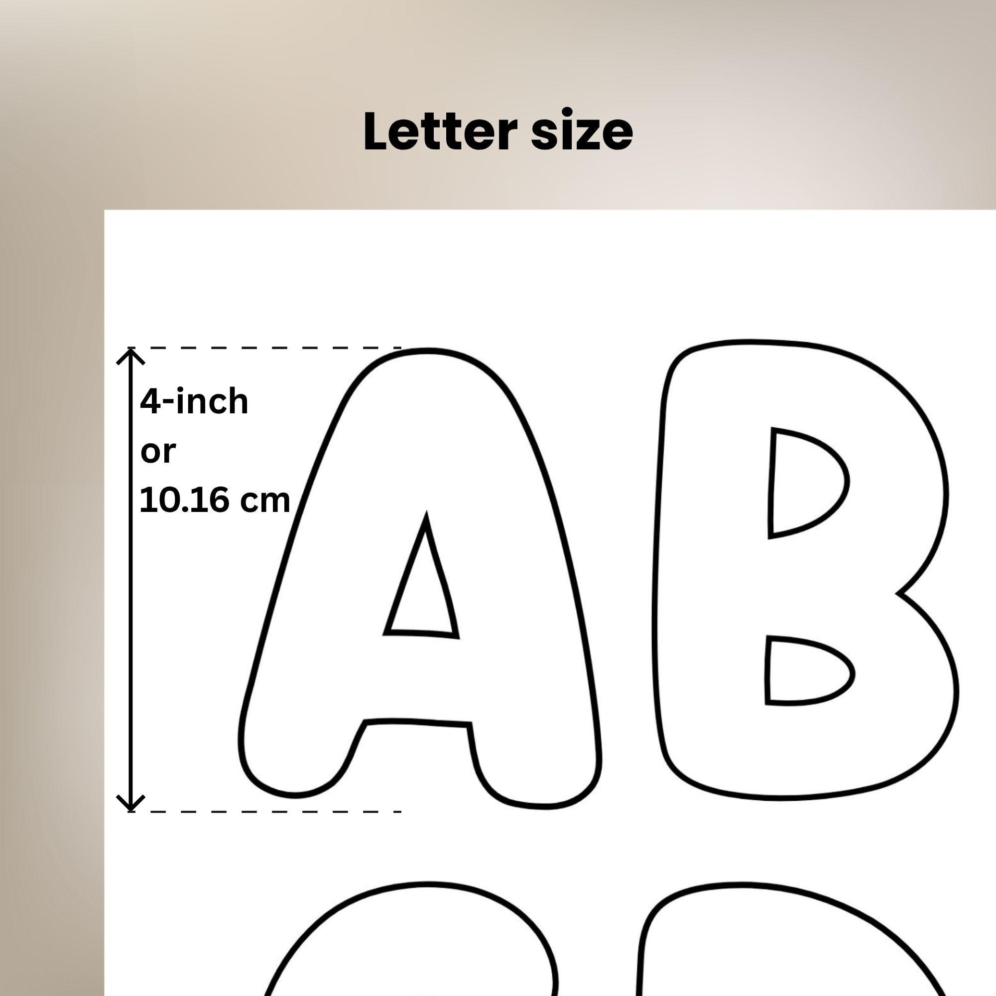 4-inch Alphabet Letter Templates A–Z – Uppercase Printable PDF for ...