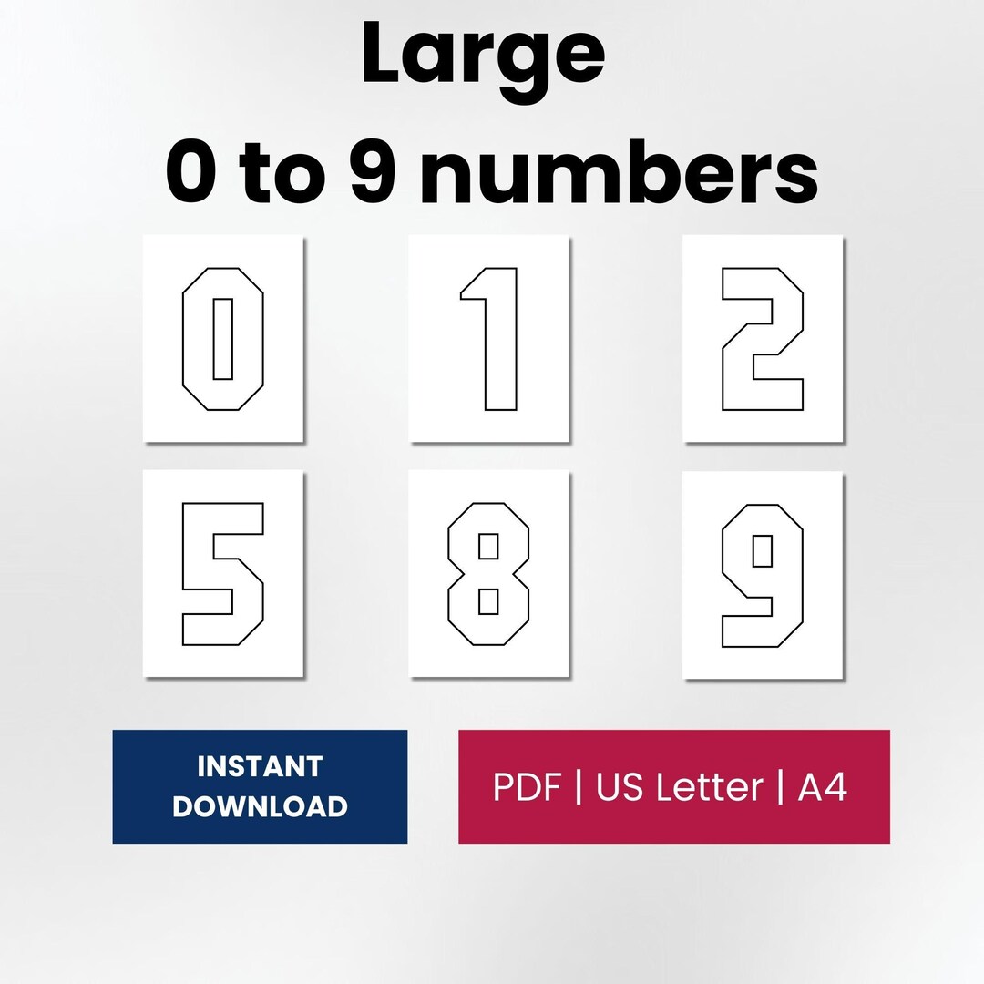 Large Printable Numbers 0-9 – Digital PDF for Classroom, Teaching ...