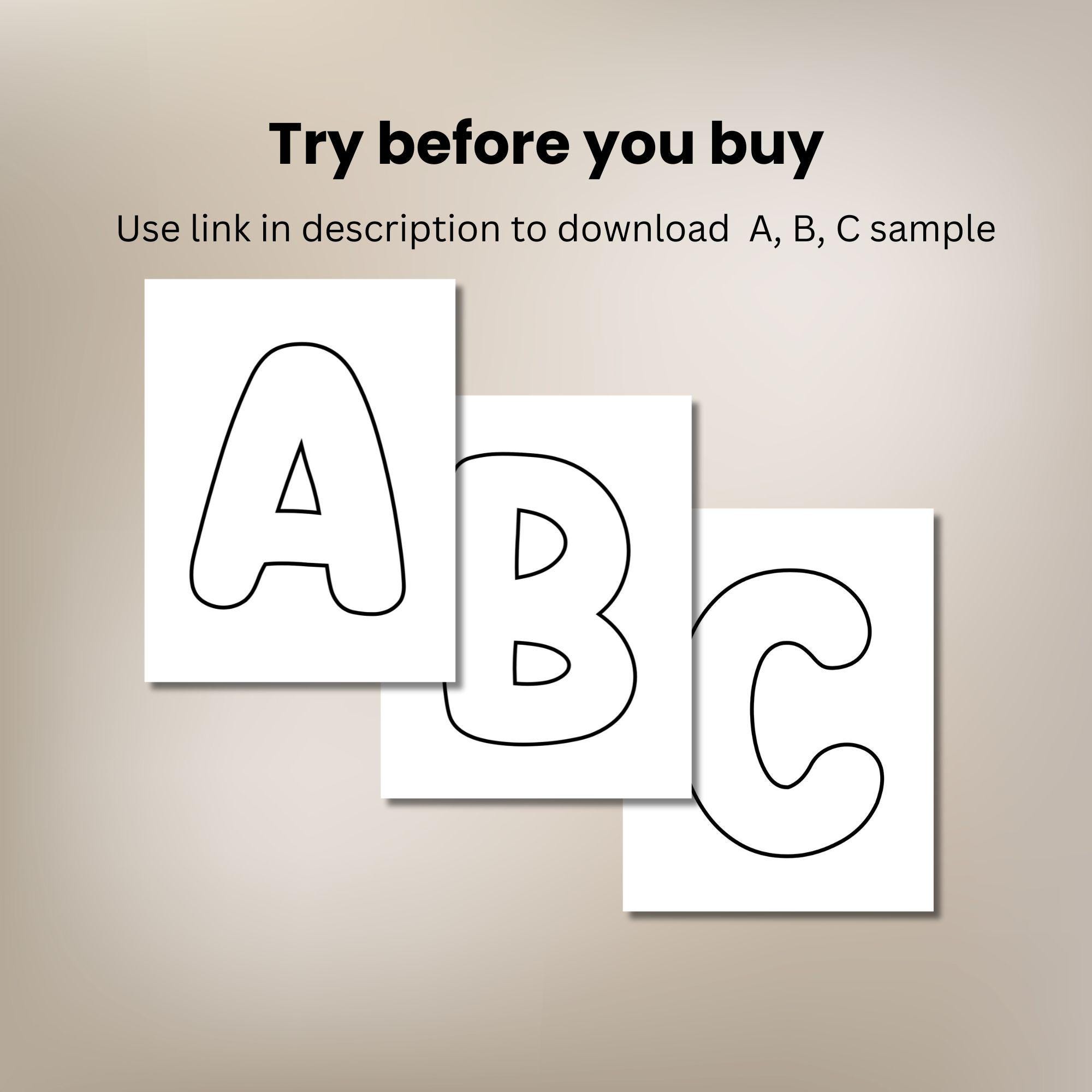 Large 8-inch Alphabet Letter Templates A–Z – Uppercase Printable PDF ...