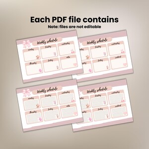 Printable Kids Weekly Schedule – Coquette Theme | Homeschool Planner ...