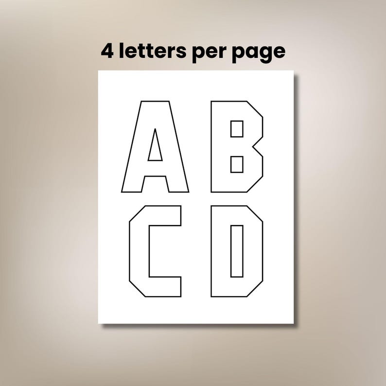 4-inch Alphabet Letter Templates A–Z – Uppercase Printable PDF for ...