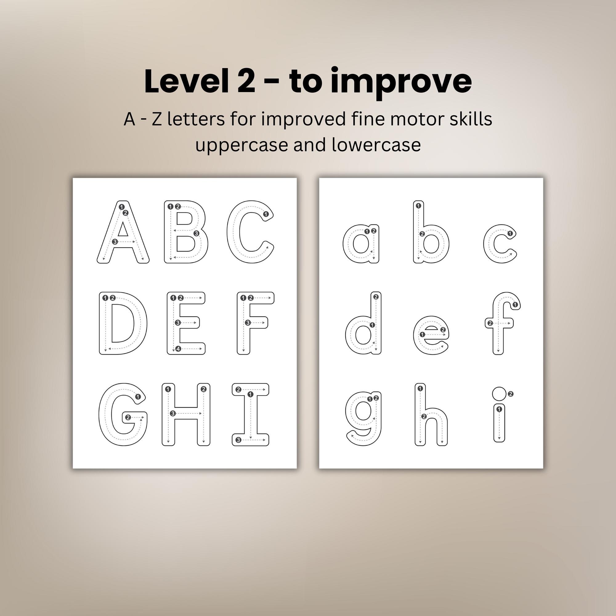 Alphabet Tracing Worksheets to Trace and Write in 3 Levels (printable ...