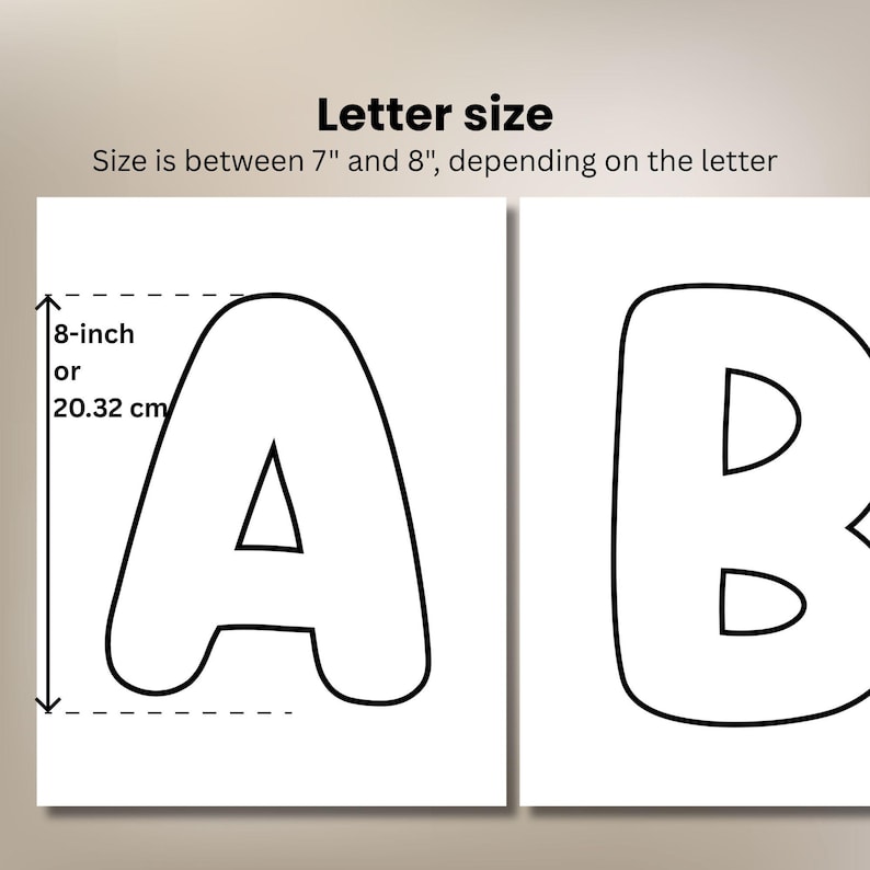 Large 8-inch Alphabet Letter Templates A–Z – Uppercase Printable PDF ...