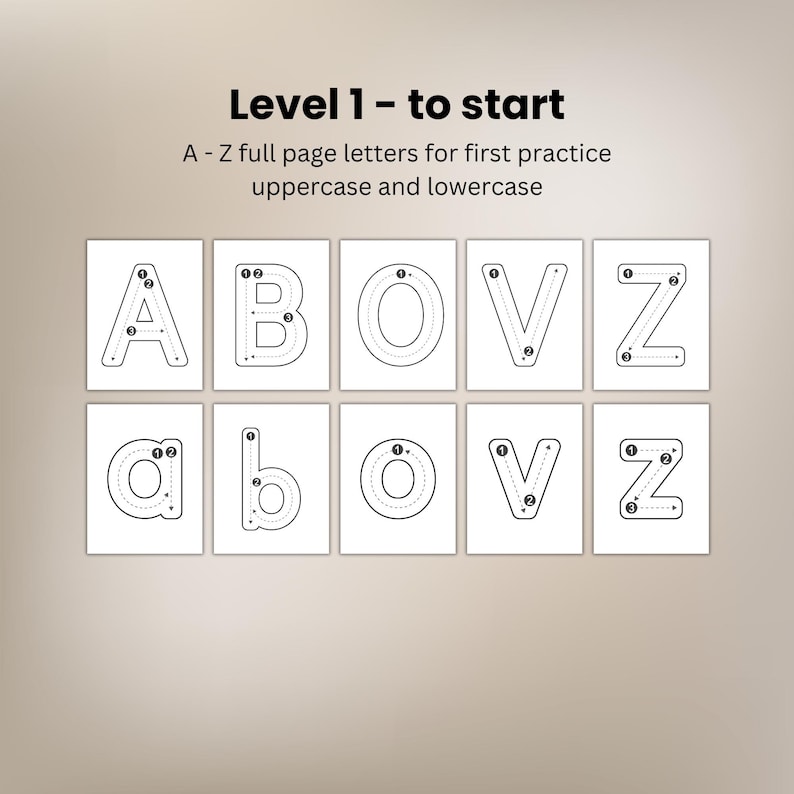 Alphabet Tracing Worksheets to Trace and Write in 3 Levels (printable ...