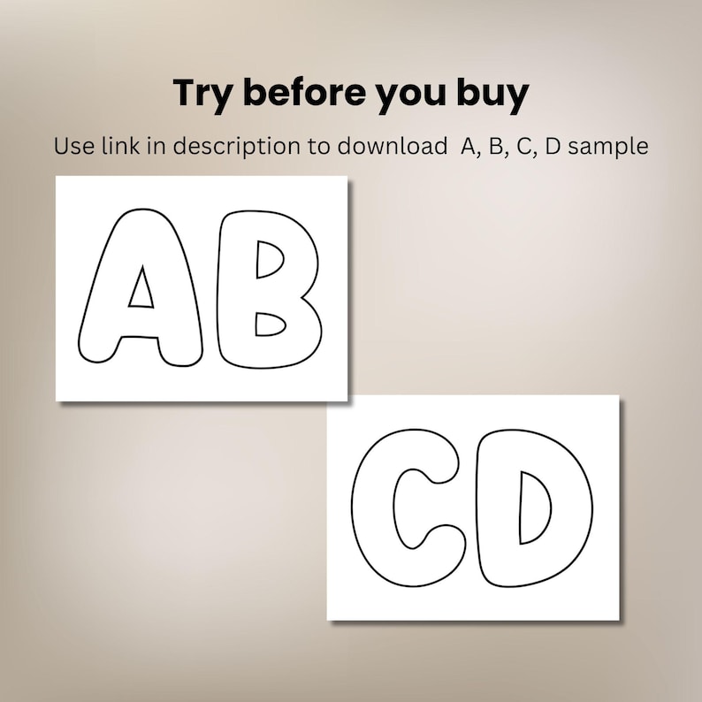 6-inch Alphabet Letter Templates A–Z – Uppercase Printable PDF for ...
