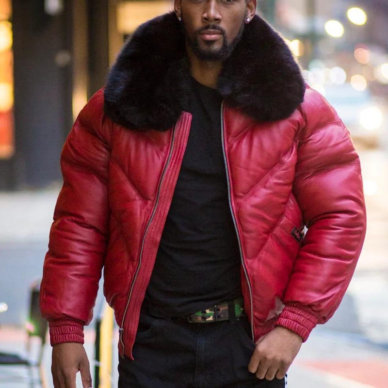 Fur Collar Jacket Leather Men - Etsy UK