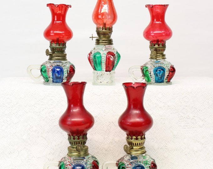 Vintage Amber Clam Rib Oil Lamp With Button Pattern Base - Etsy