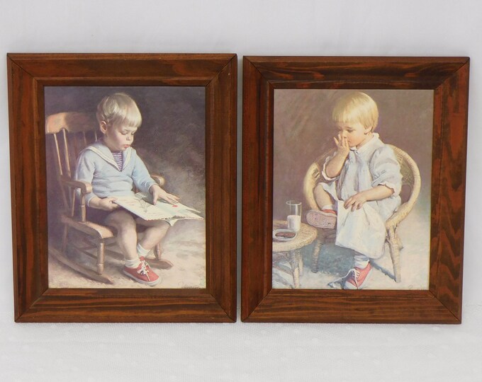 Boy and Girl Nursery Room Prints Gary and Gretchen J Ingwersen 1970's ...