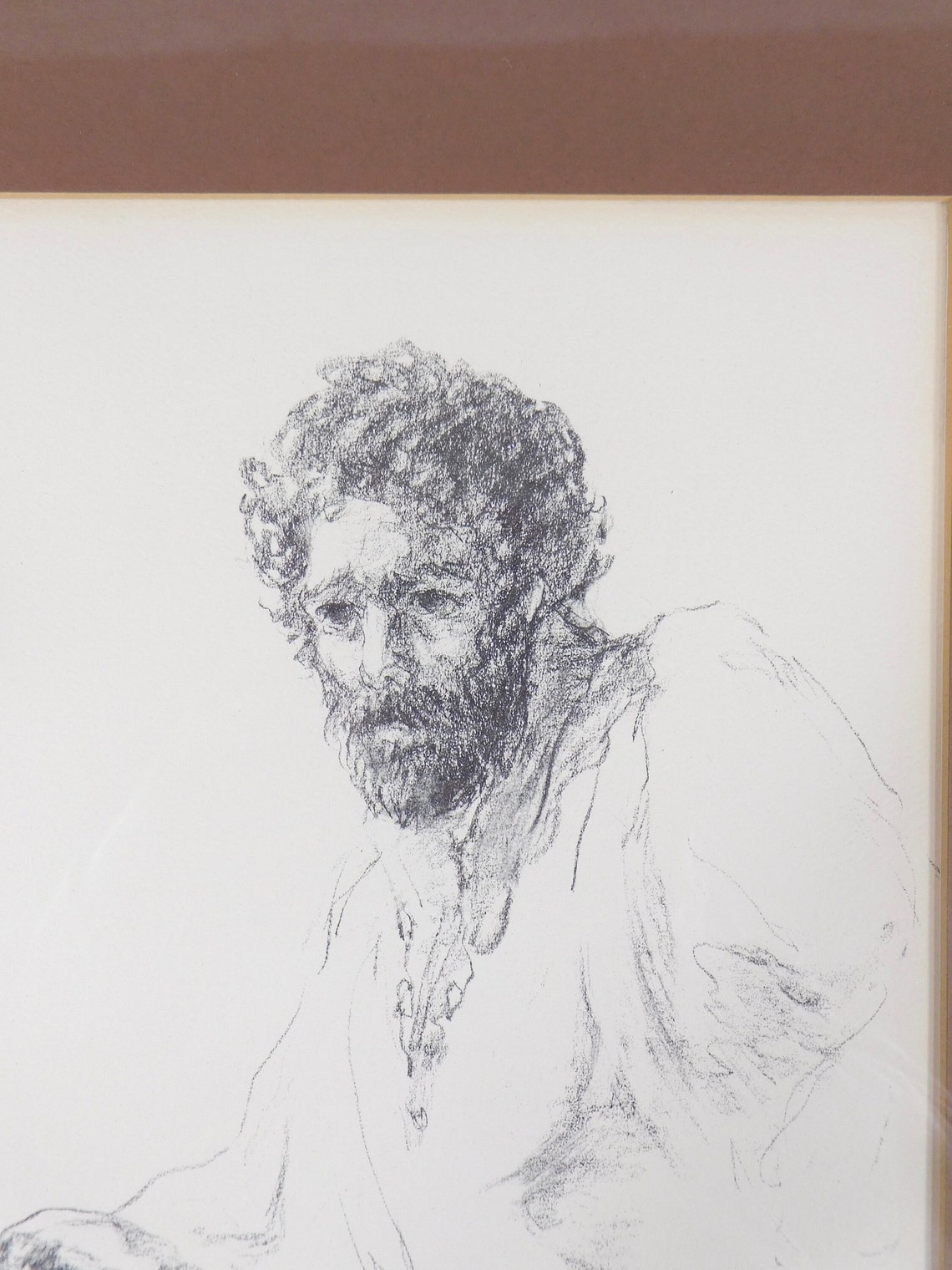 Vel Miller Pencil Drawing the Scholar Bearded Man Framed | Etsy