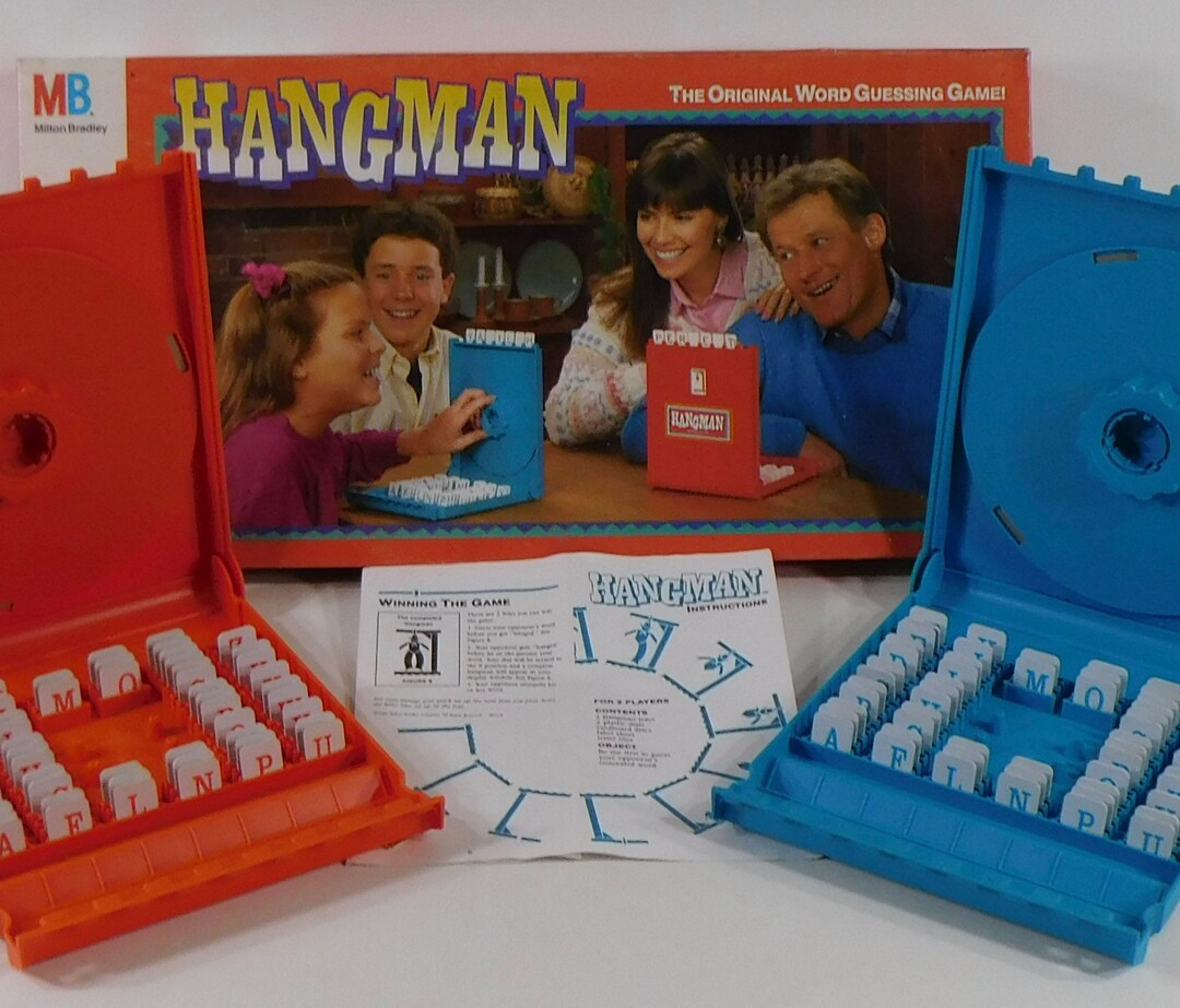 Hangman the Original Word Guessing Game, 1988, Milton Bradley, Complete ...