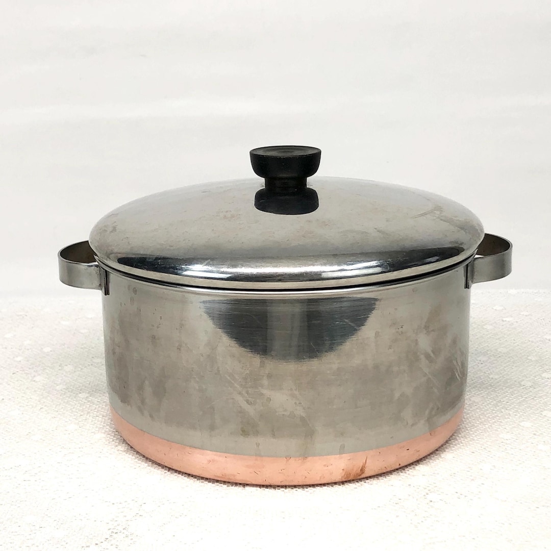 Revere Ware Copper Bottom 4 1/2 Quart Copper Clad Stainless Steel Stock ...