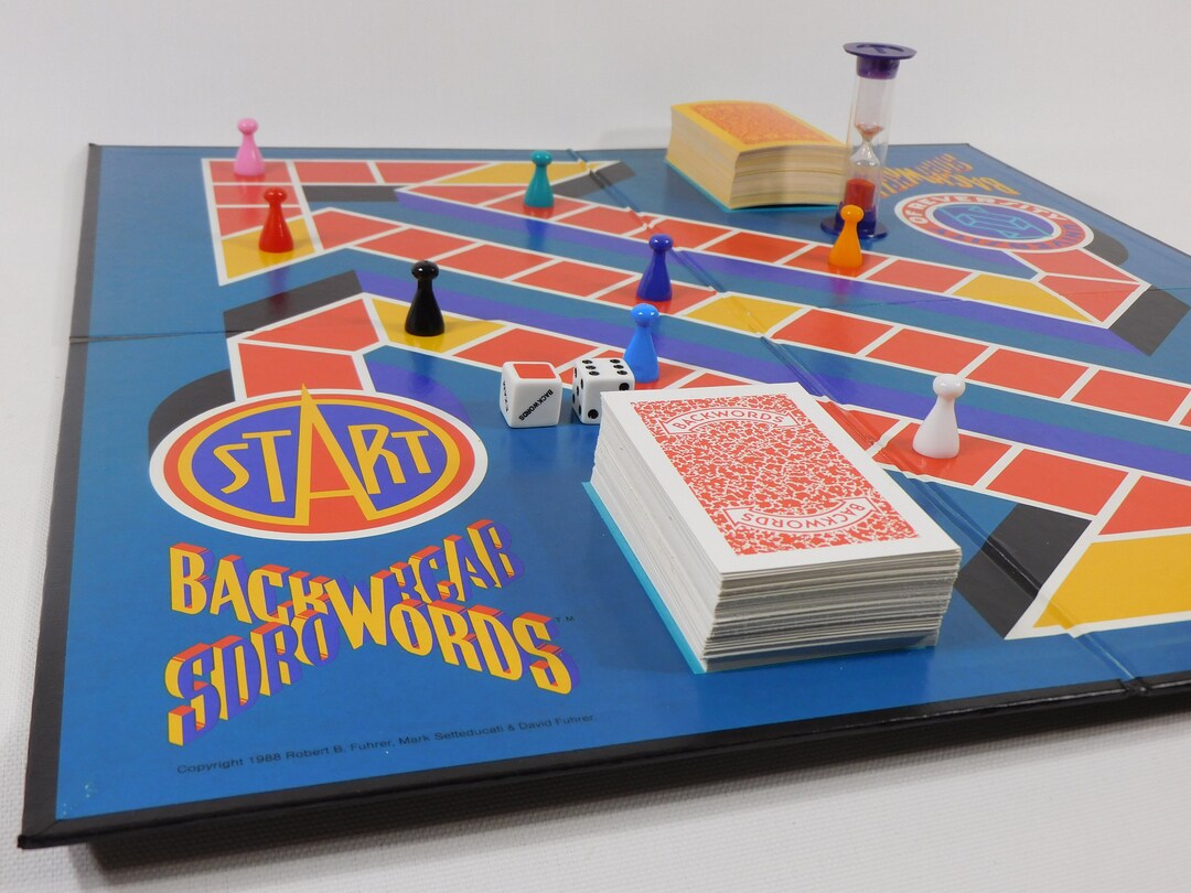 Vintage Backwords Board Game, Backwords 1988, Word Game, Spelling Game ...