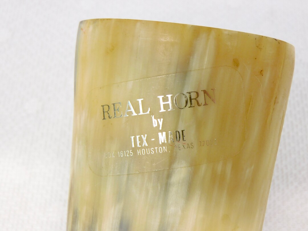 Vintage Tex-made Real Horn 10 Bull Horn Animal Call Hunting Cabin Man ...