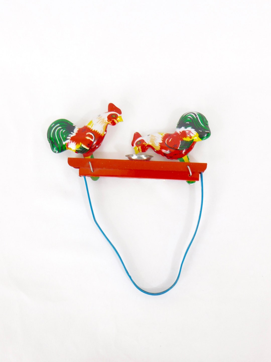 Vintage Tin Litho Toy, Pecking Chickens Hand Held Motion Toy - Etsy