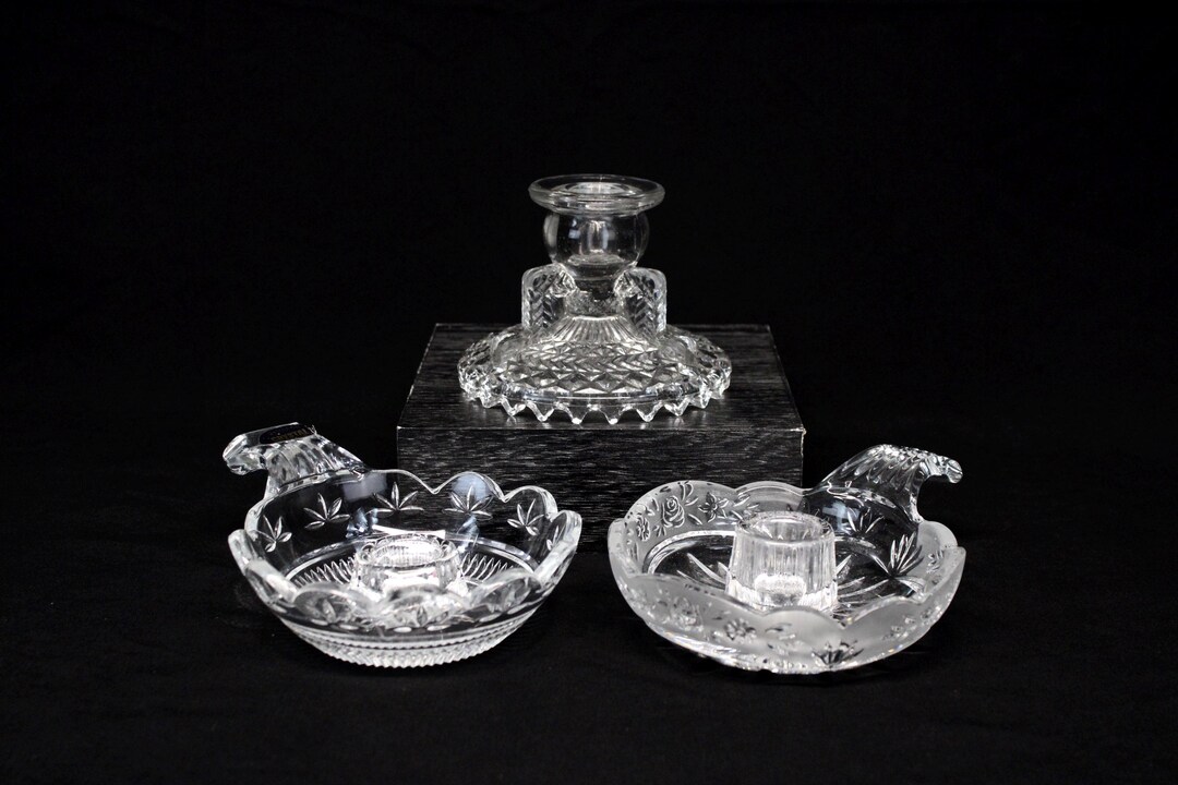 Crystal Glass Chamberstick Candle Holder Assorted Designs Your Choice ...