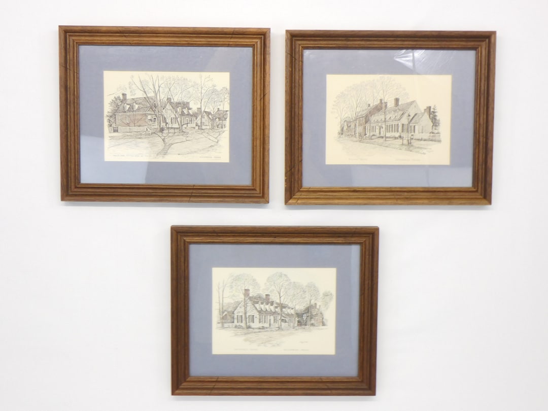Vintage Williamsburg Print by Artist Clark M Goff Framed and - Etsy
