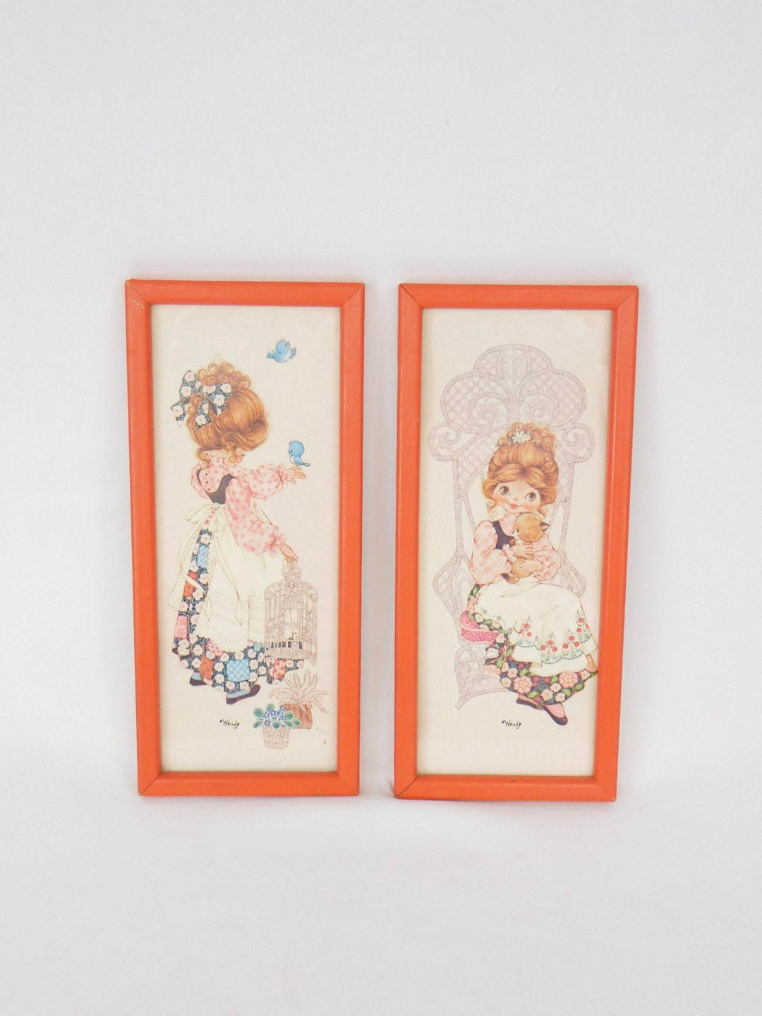 Vintage Prairie Girl Prints, Wendy Prints, Signed Wendy, 1970's Bedroom ...