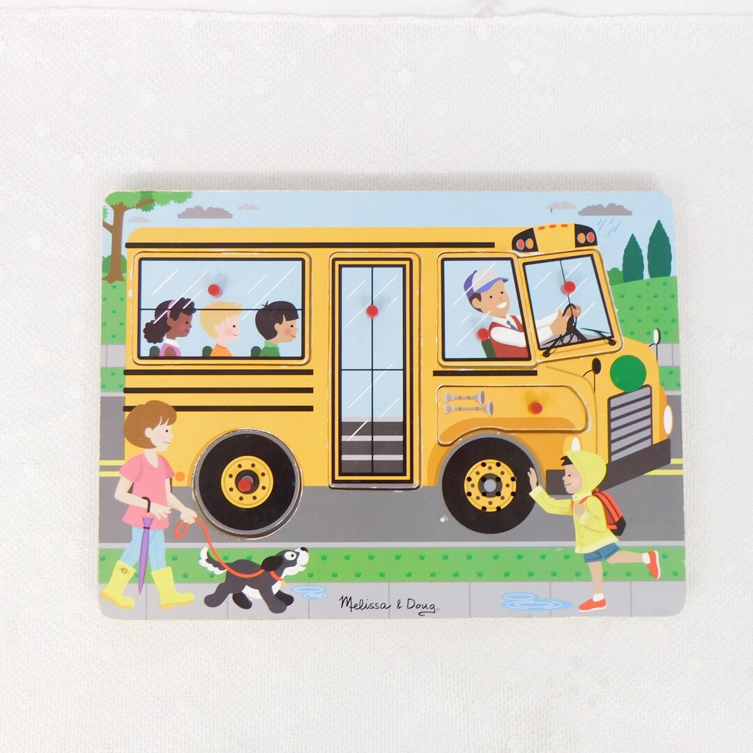 Vintage Melissa & Doug See and Hear Sound Puzzle, the Wheels on the Bus ...