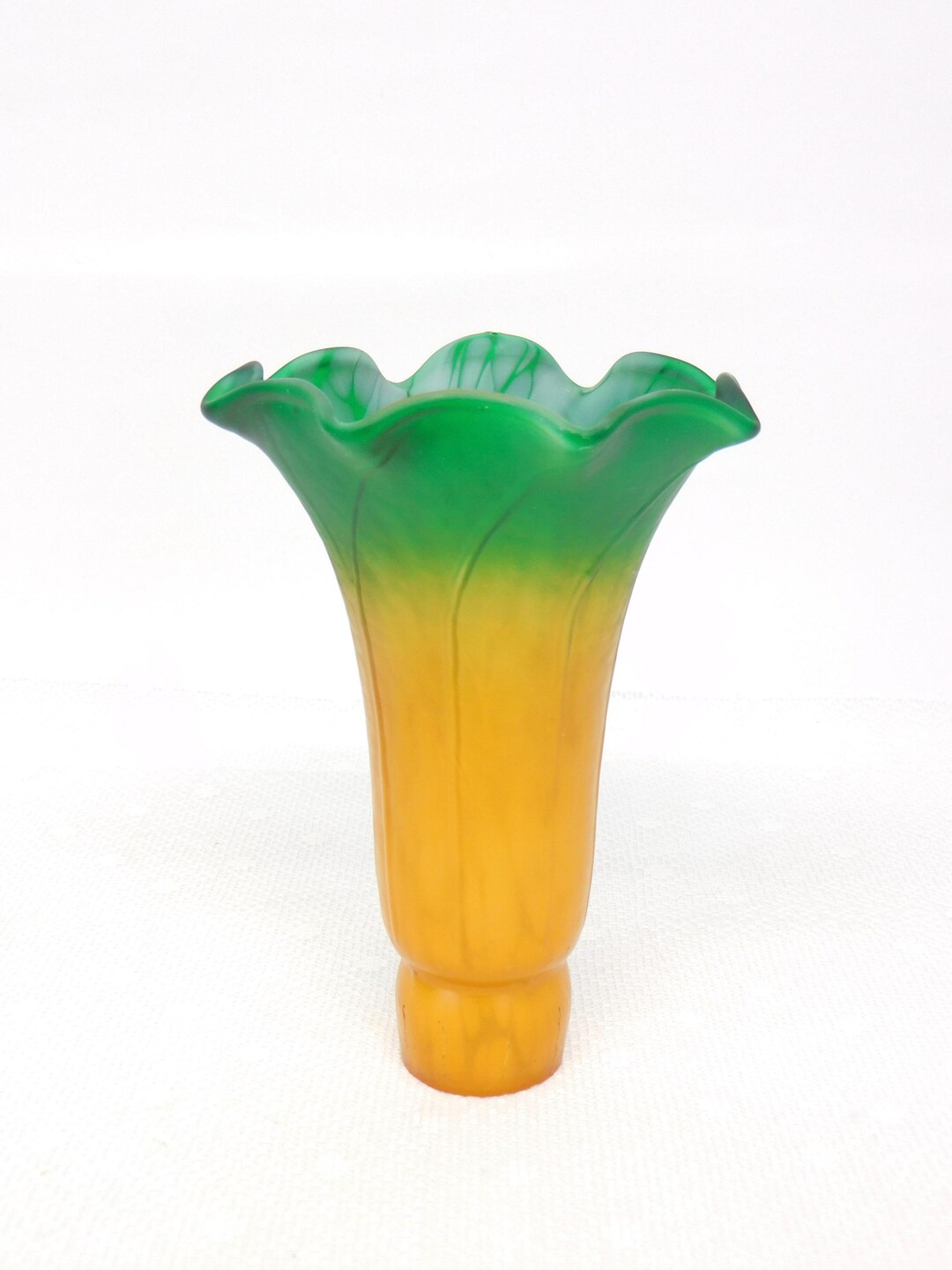 Vintage Lily Shade Replacement Amber and Green Decorative Glass Pond ...