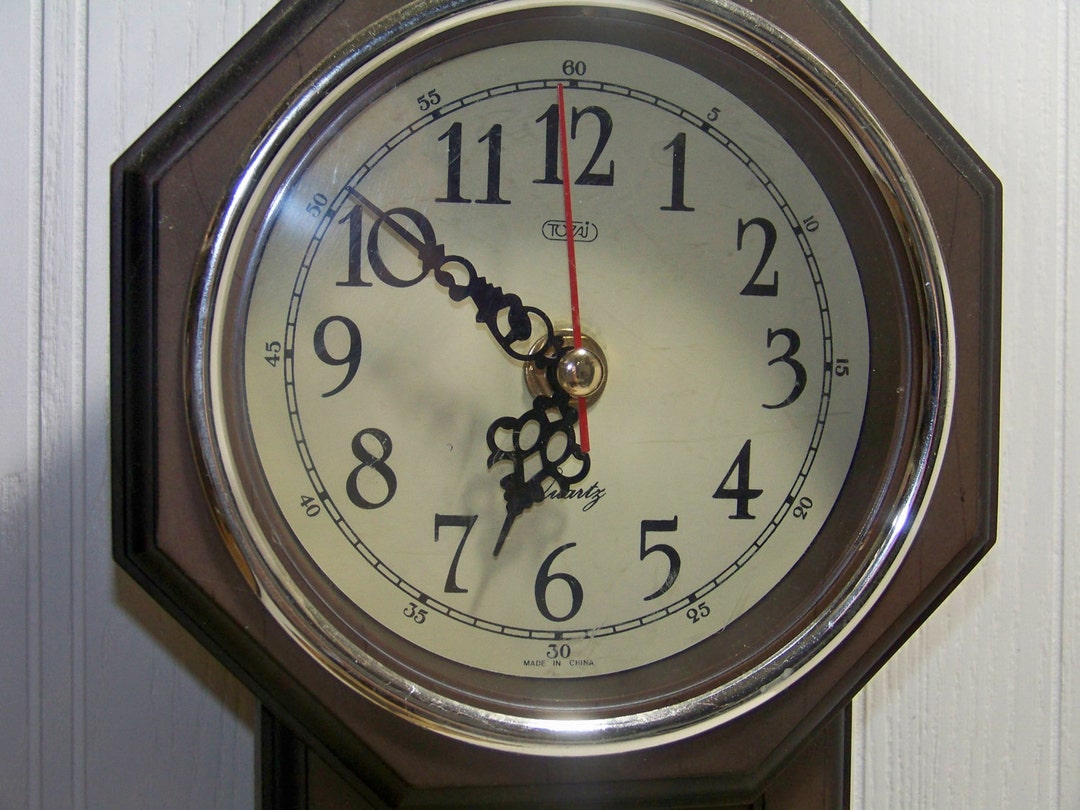 Vintage Tozai Regulator Mini Pendulum Wall Clock Quartz Working Clock ...