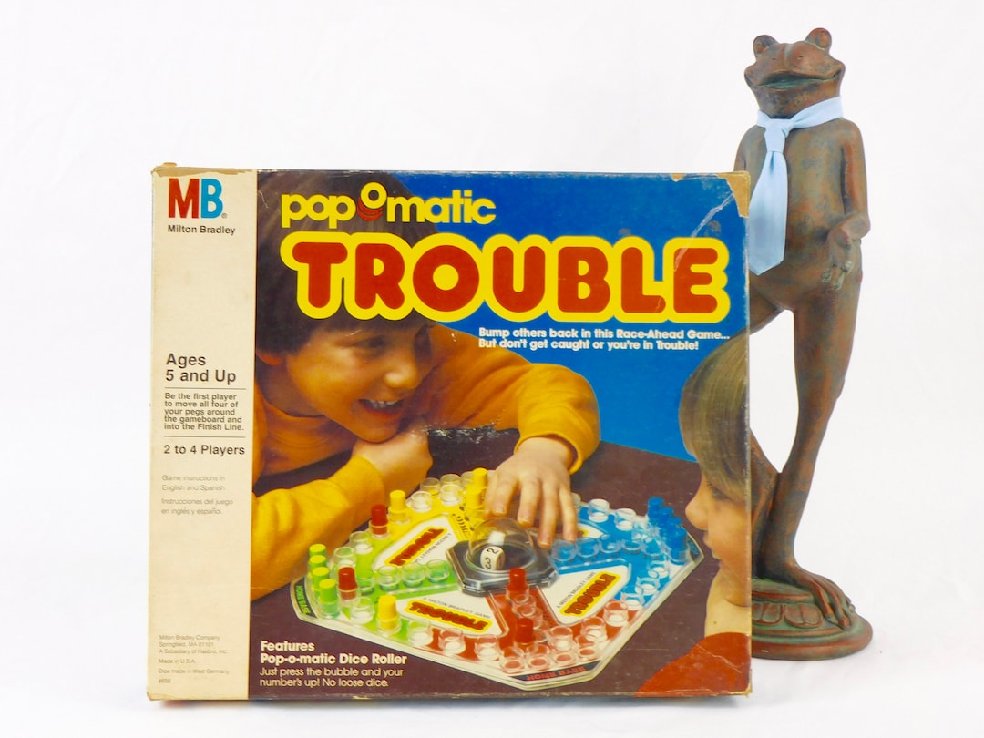 Trouble Pop-o-matic Board Game, Trouble Board Game 1986, Milton Bradley ...