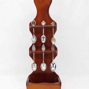 Vintage Wood Spoon Rack Shelf Spoon Display With Storage - Etsy