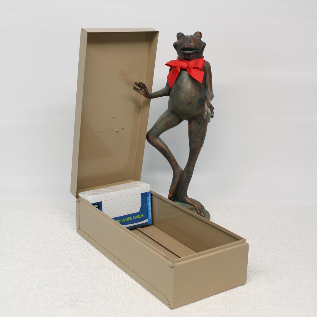 Industrial Metal Card File Box, 3 X 5 Card File, Vintage Buddy Products ...