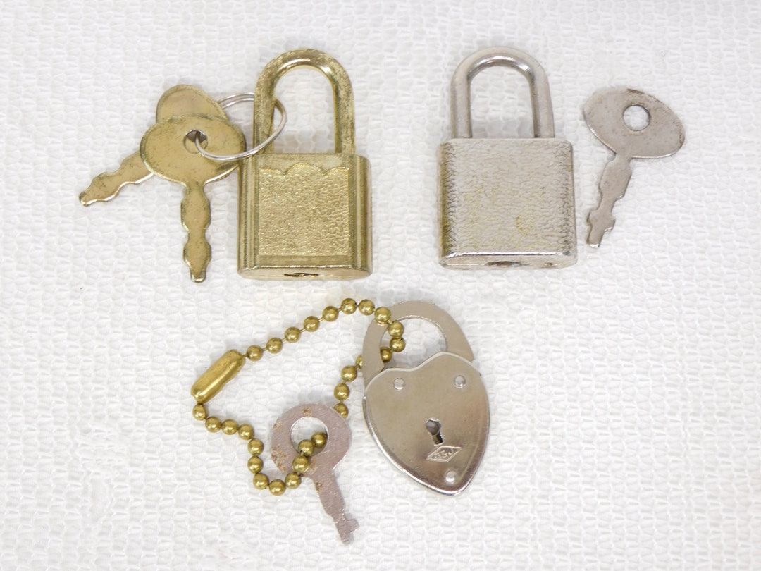 Vintage Lock and Key, Small Lock With Key, Set of 3, Instant Collection ...