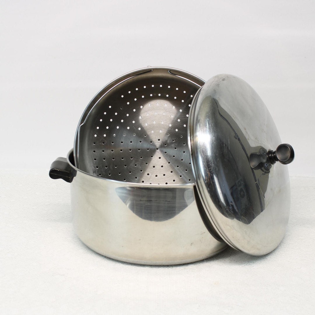 Vintage Farberware 6 Quart Stock Pot With Steamer Insert Stainless ...