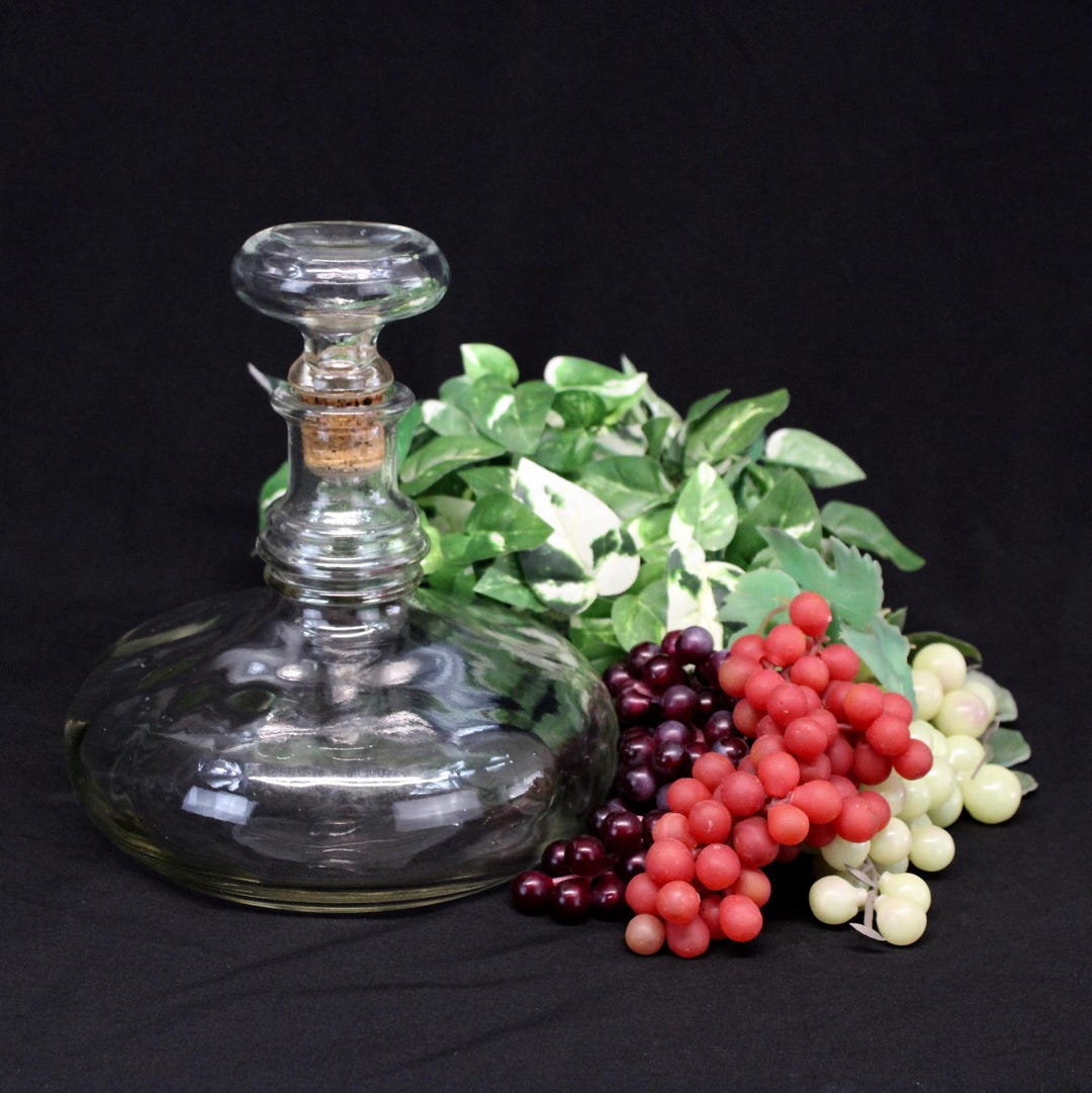 Liquor Decanter Flat Bottom Ships Bottle, Glass Vessel, Barware Carafe ...