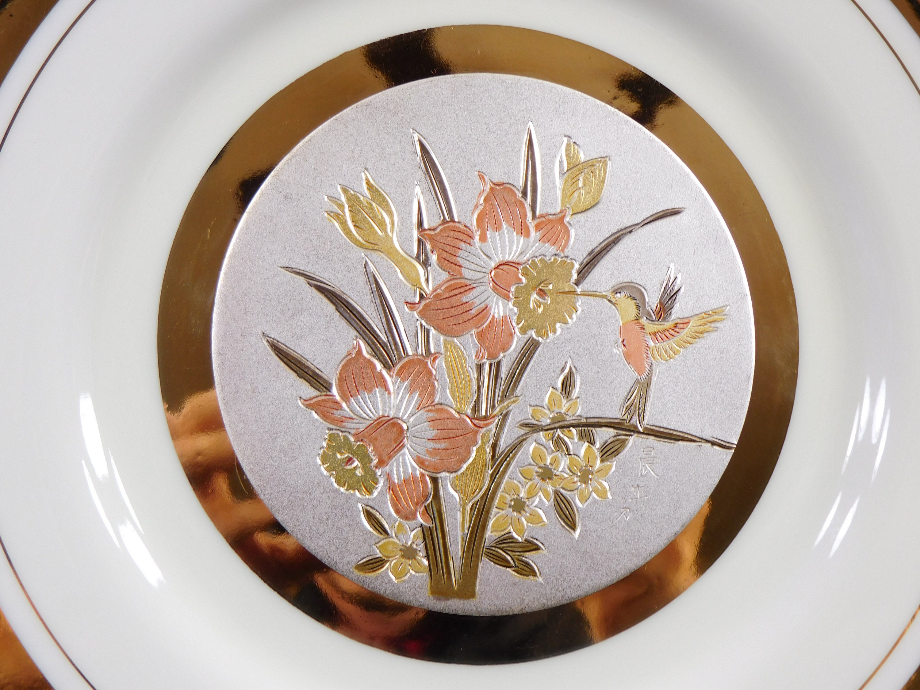 Chokin Porcelain 3 Piece Set Decorative Plate Instant Collection Art of ...