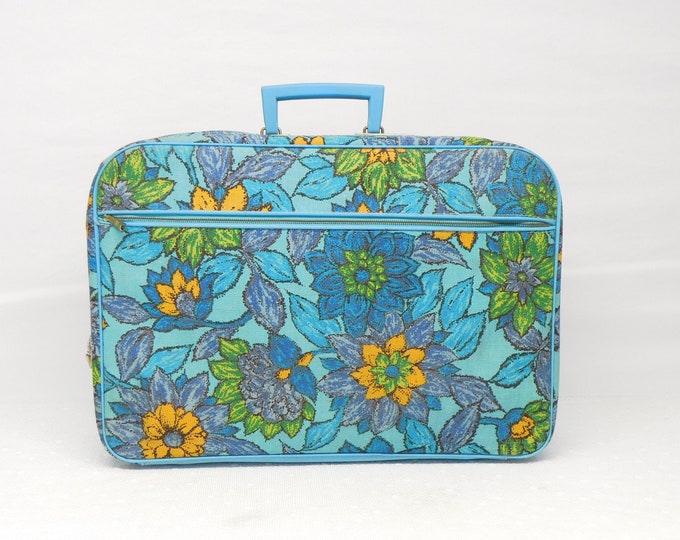 Vintage Bantam Travelware Blue Floral Flower Suitcase 18 X 13 - Etsy